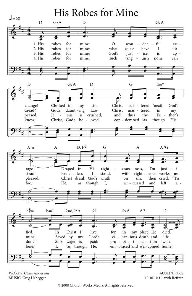 His Robes for Mine - Hymn Lyrics and Info